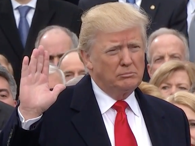 President Donald Trump Takes Oath Of Office, Officially Sworn In As ...