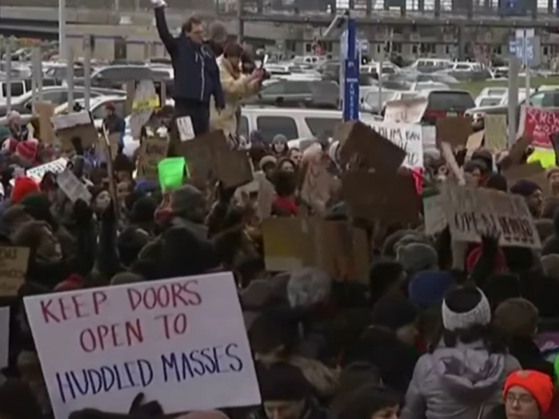 Watch Live: Protests Outside JFK Airport Against Detaining Refugees ...